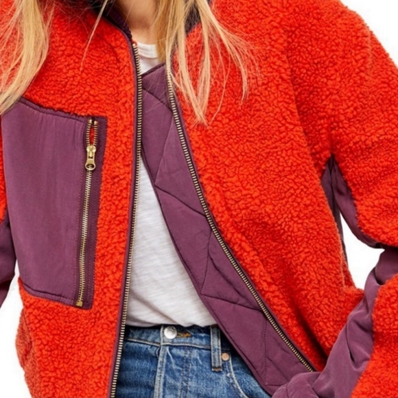 Free People | Jackets & Coats | Nwt Free People Rivington Sherpa Bomber ...